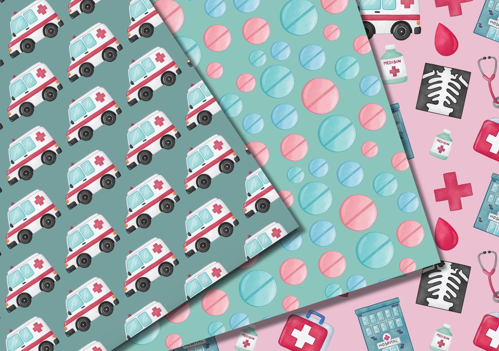 Hospital Nurse Digital Paper Doctor Papers Digital - Etsy