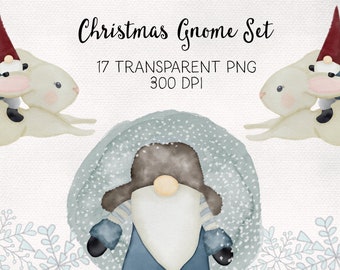 Watercolor Gnome Clip Art Set - Etsy