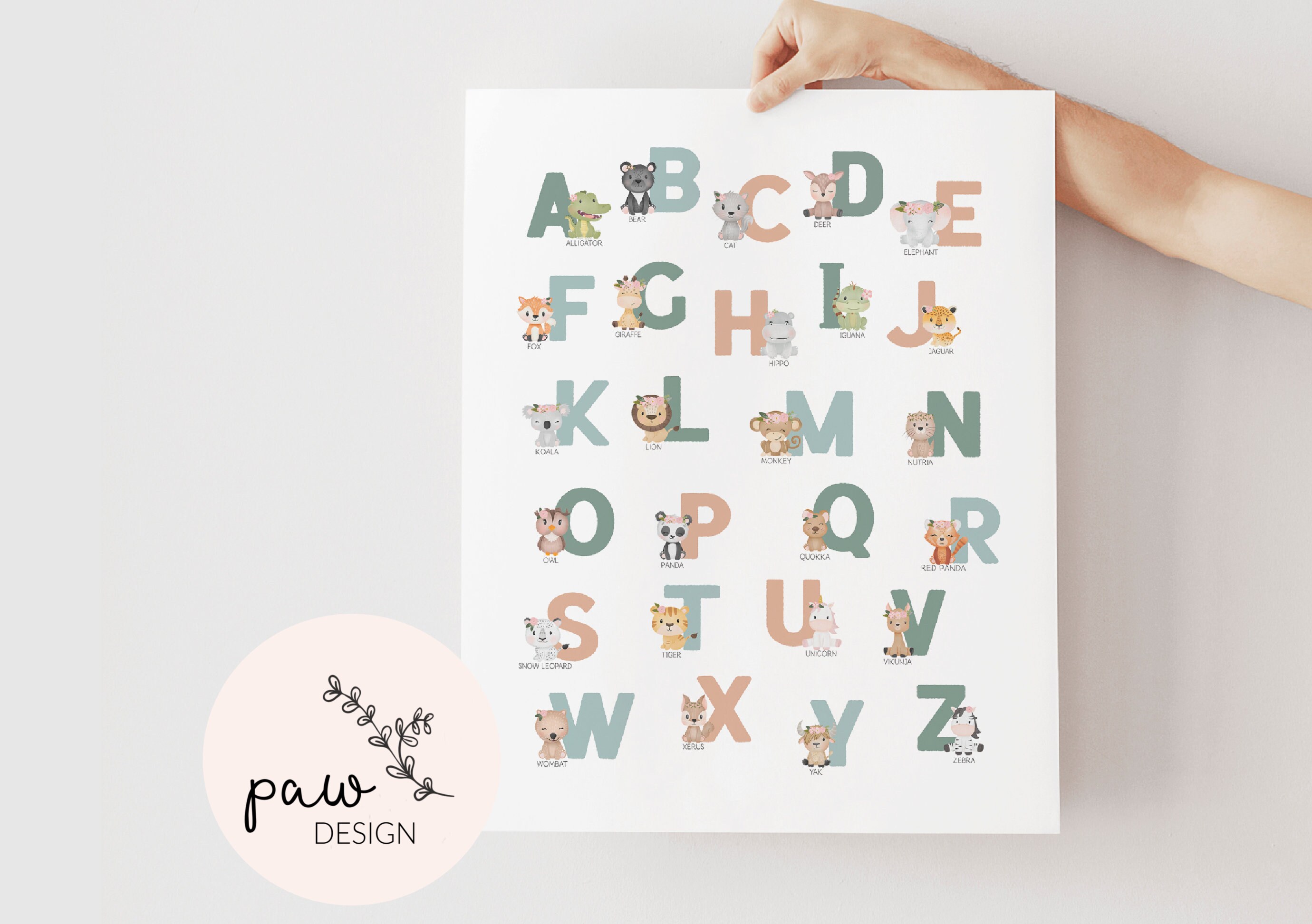 Watercolor Animal Alphabet Clipart Clip Art Commercial Use - Etsy UK
