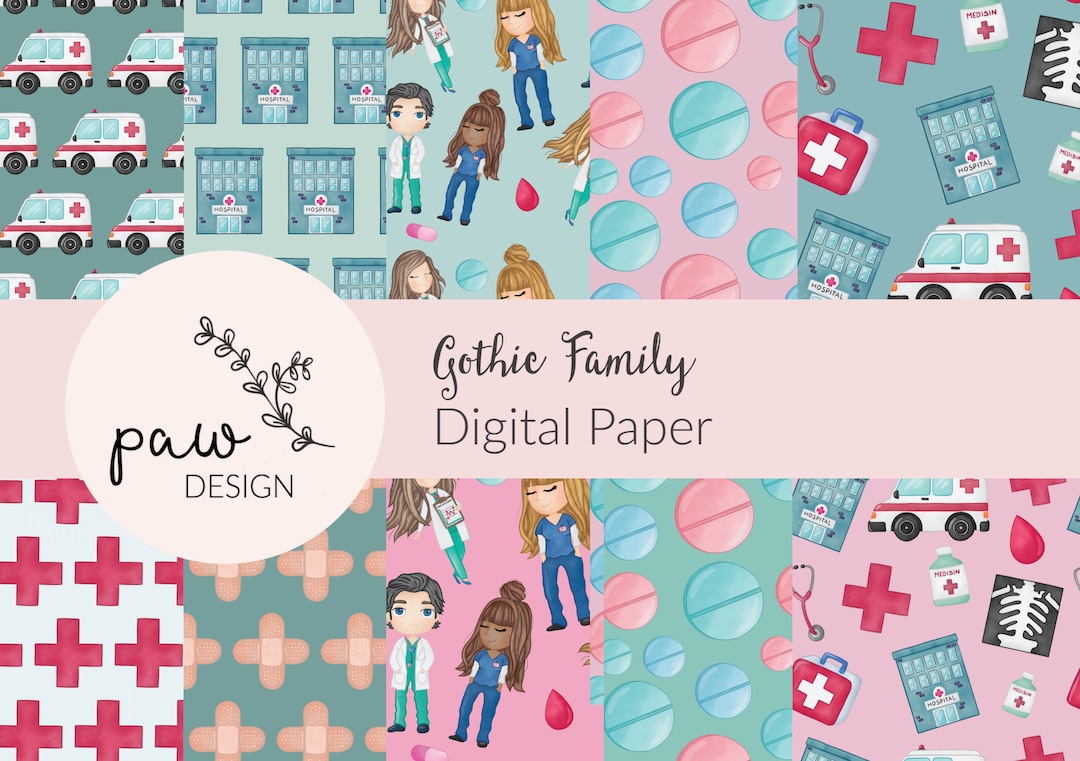 Hospital Nurse Digital Paper Doctor Papers Digital - Etsy