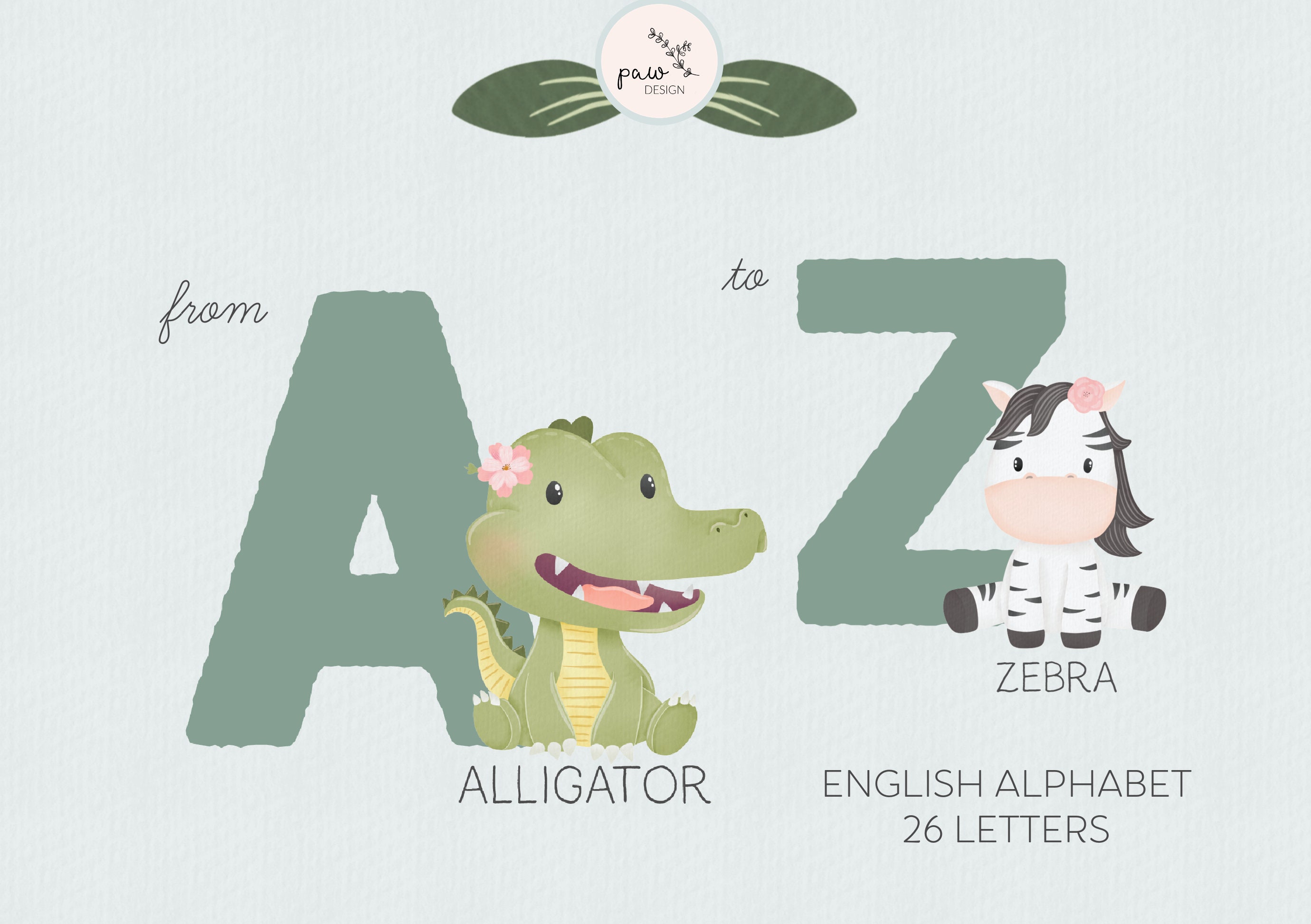 Watercolor Animal Alphabet Clipart Clip Art Commercial Use - Etsy UK