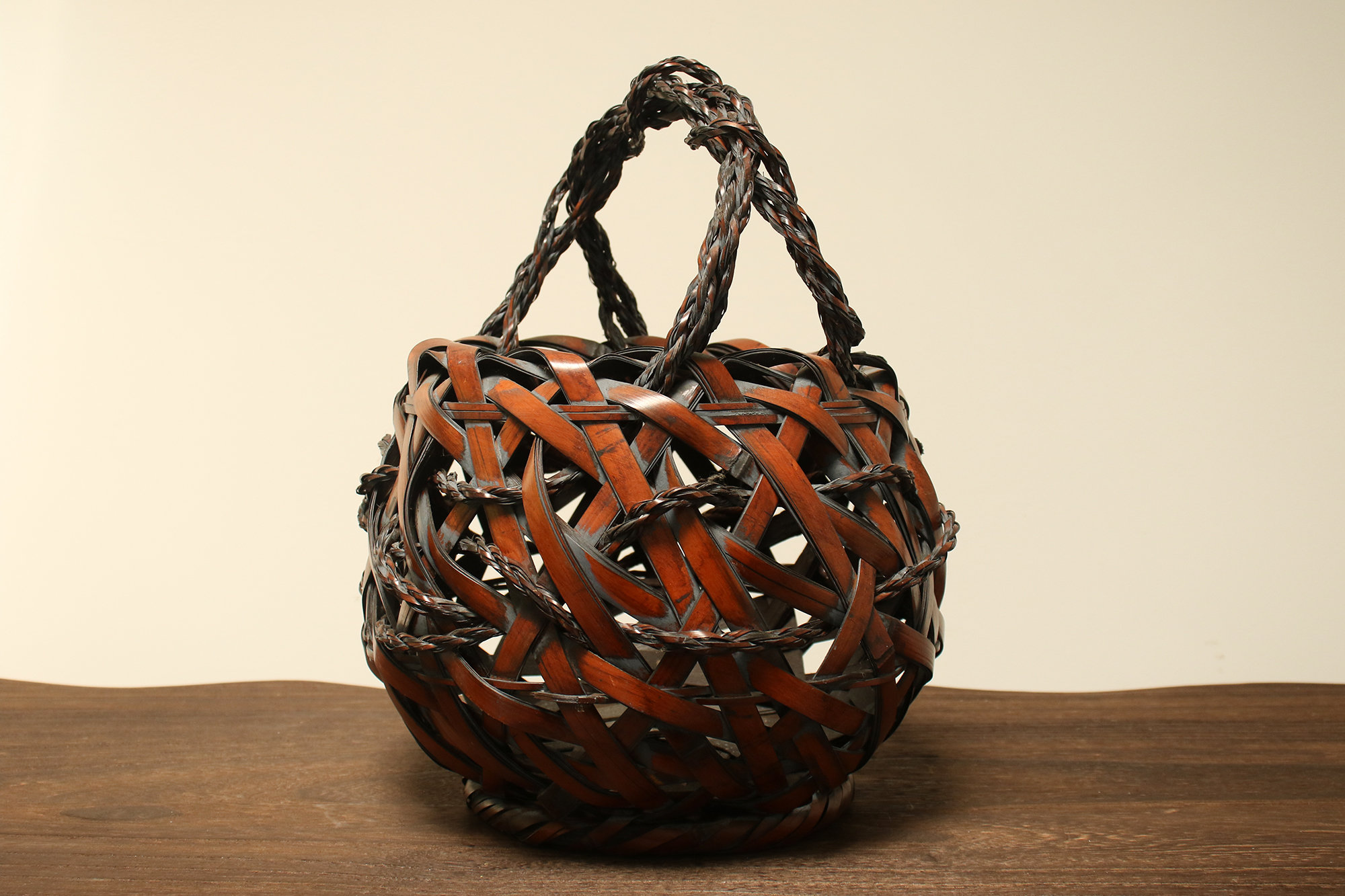 Japanese Ikebana Basket With Bold Twisted Weave | 竹芸花籃 | Antique ...