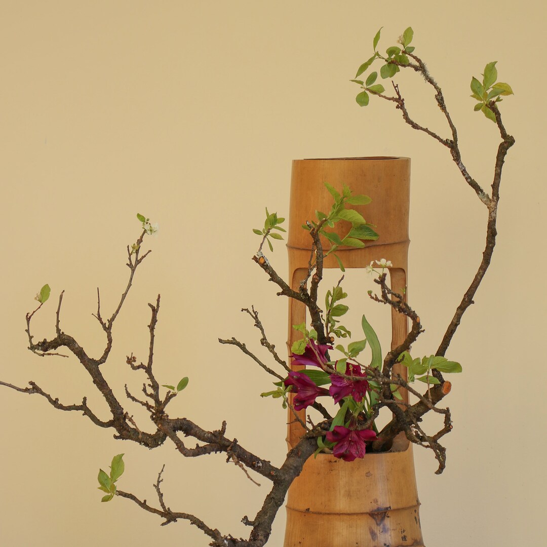 Beautiful Japanese Antique Giant Bamboo Vase for Ikebana Flower ...