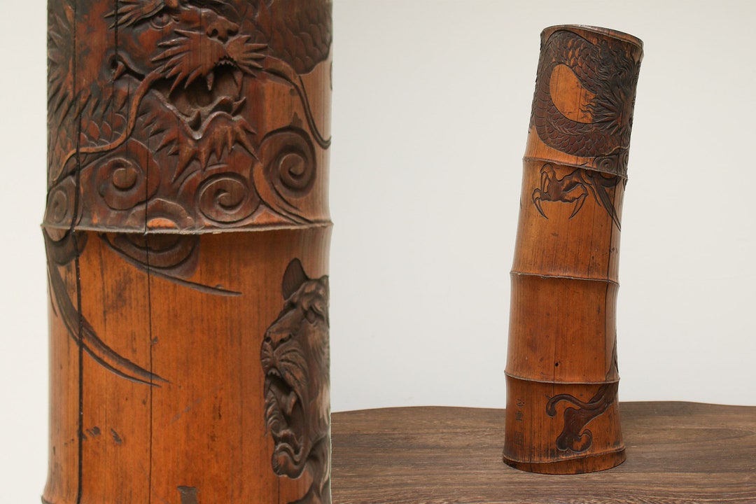 Japanese Antique Bamboo Engraving/ Decoration/ Tea Space/ Signed - Etsy