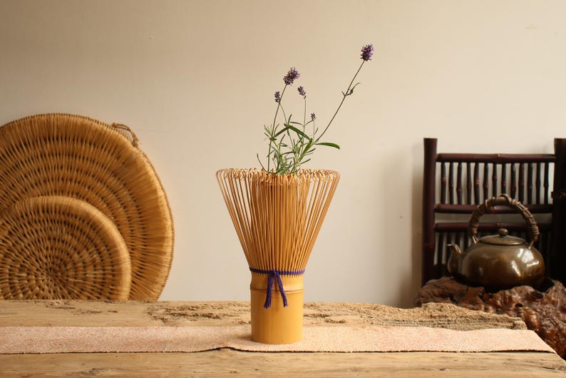 Vintage Japanese Chasen Vase | Bamboo Tea Whisk Inspired Flower Vessel ...