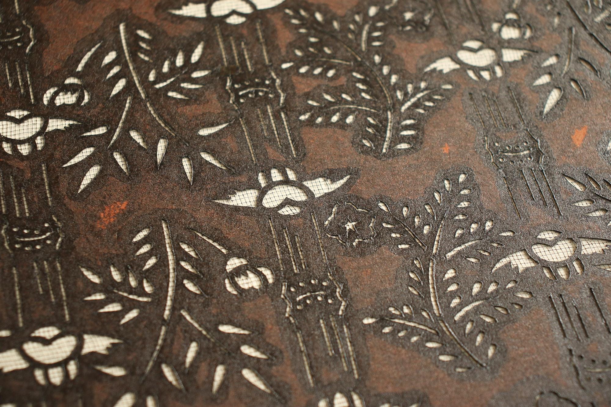 Japanese Katagami Stencil | 1993 Textile Dyeing Template | Butterflies ...