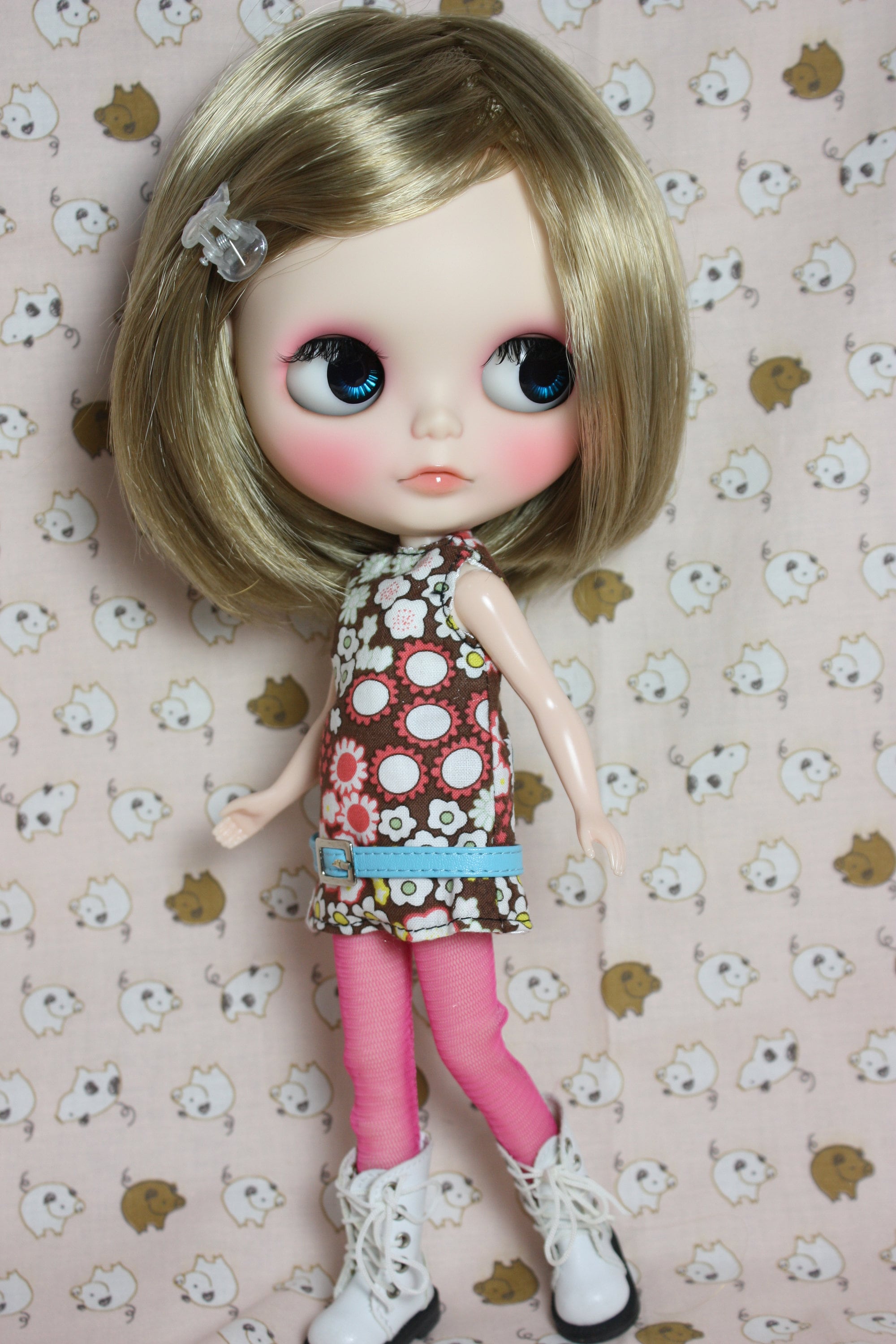 Blythe Clothes Doll Clothes, A-line Flower Dress With Belt for Blythe 1 ...