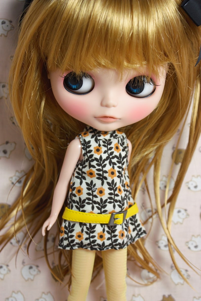 Blythe Clothes Doll Clothes, A-line Flower Dress With Belt for Blythe 1 ...
