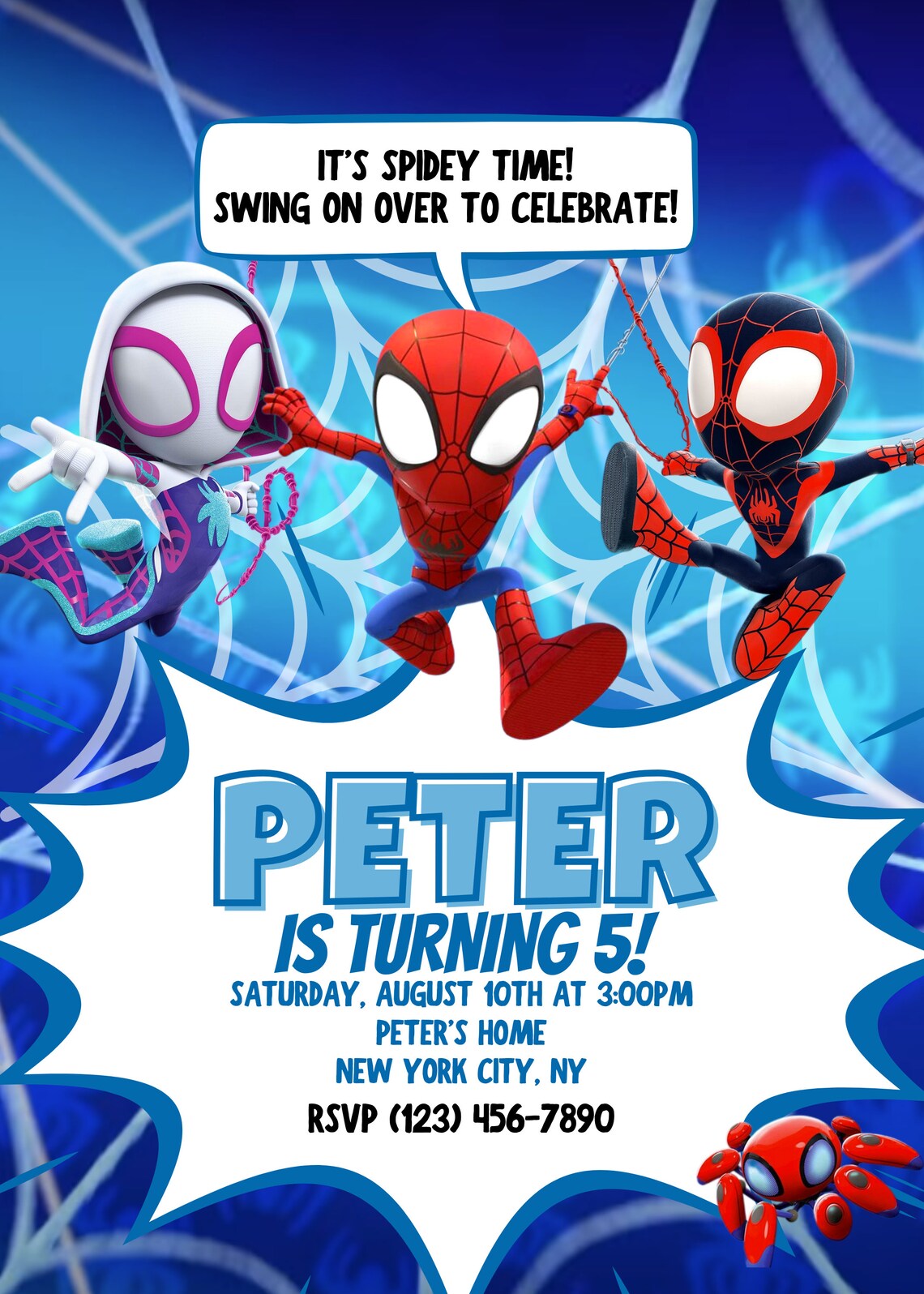 Spiderman & His Amazing Friends Birthday Party Invitation | Etsy
