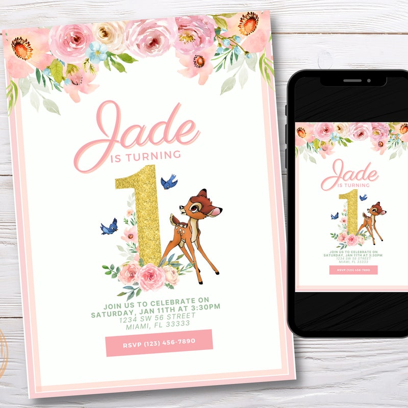Bambi Invitation - Etsy