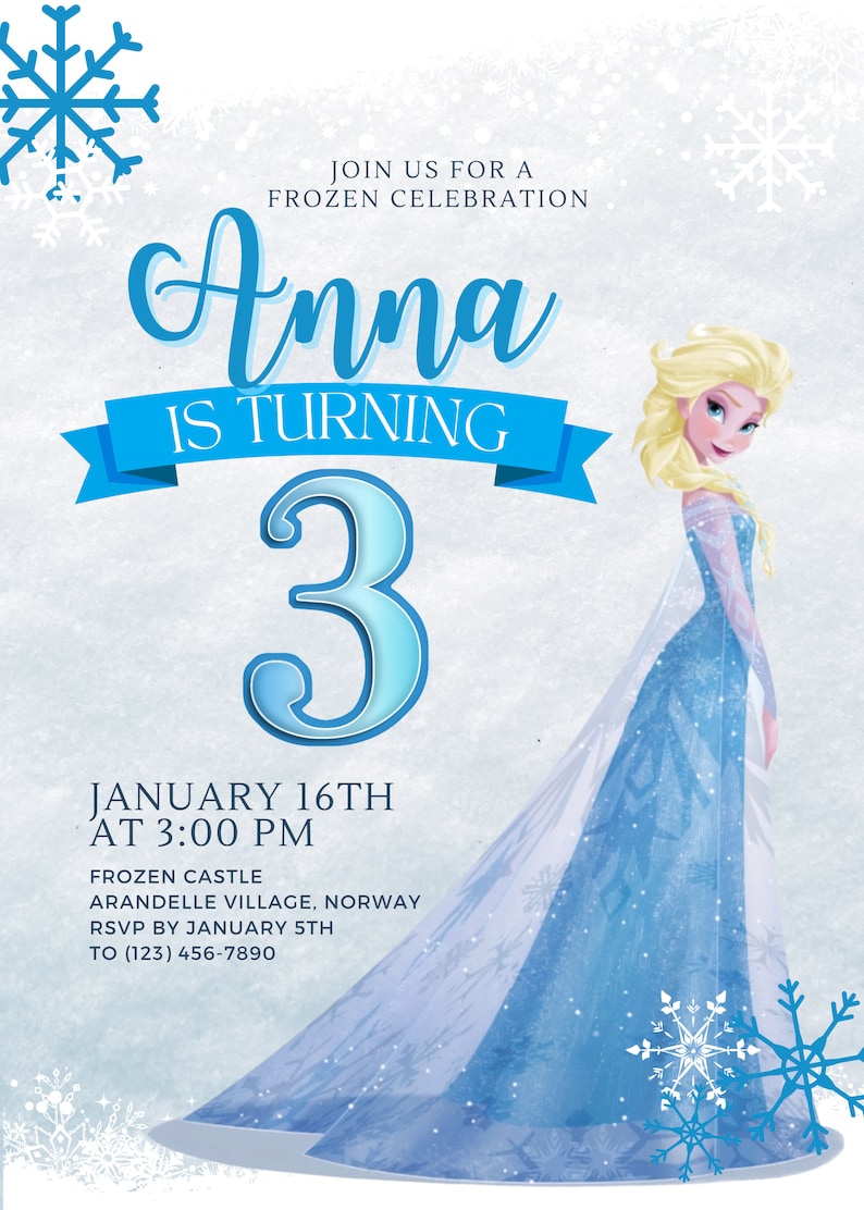 Frozen Elsa Birthday Party Invitation | Etsy