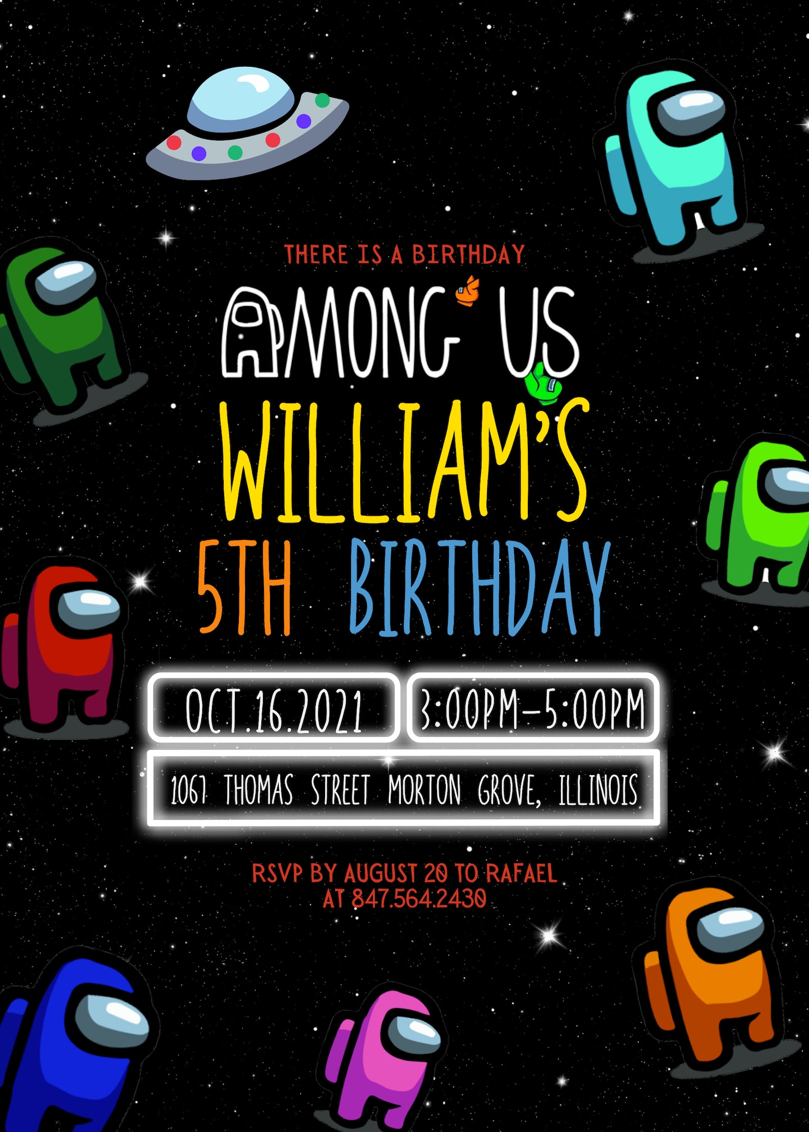 Invitación a la fiesta de cumpleaños Among Us - Etsy España