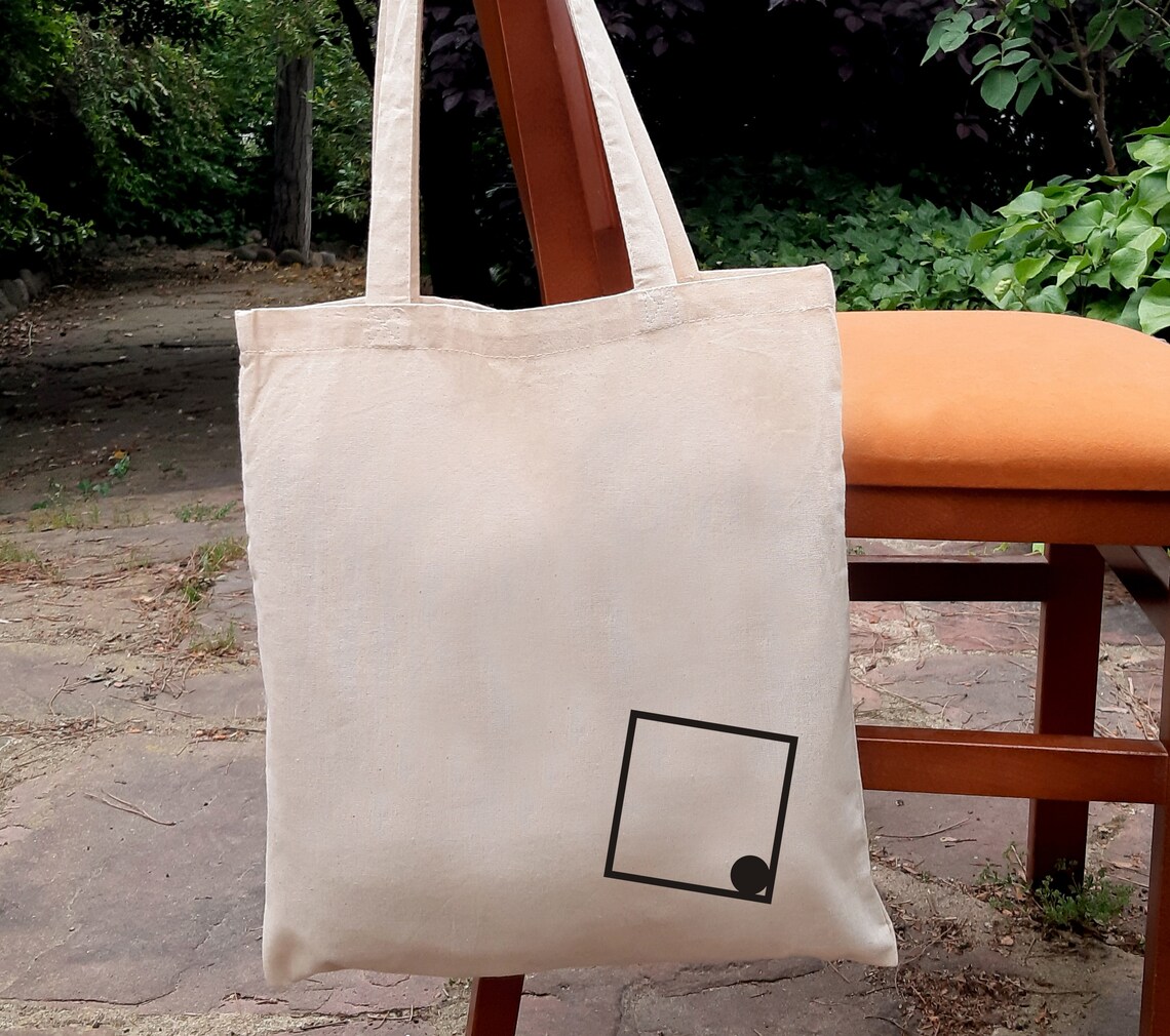 Geometric Design Tote Bag Reusable Grocery Bag Long Handles Cotton Bag ...