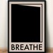BREATHE Typography Poster Inspirational Quote Wall Decor Unique Minimal ...