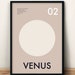 Venus Art Print | Minimalist Planet Wall Art | Solar System Space ...