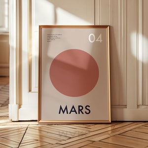 Mars Print | Planets - Unique Minimalist Wall Art | High-quality ...