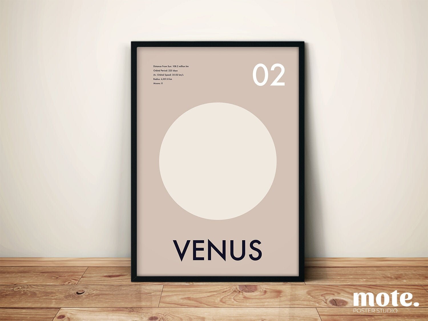 Venus Art Print | Minimalist Planet Wall Art | Solar System Space ...