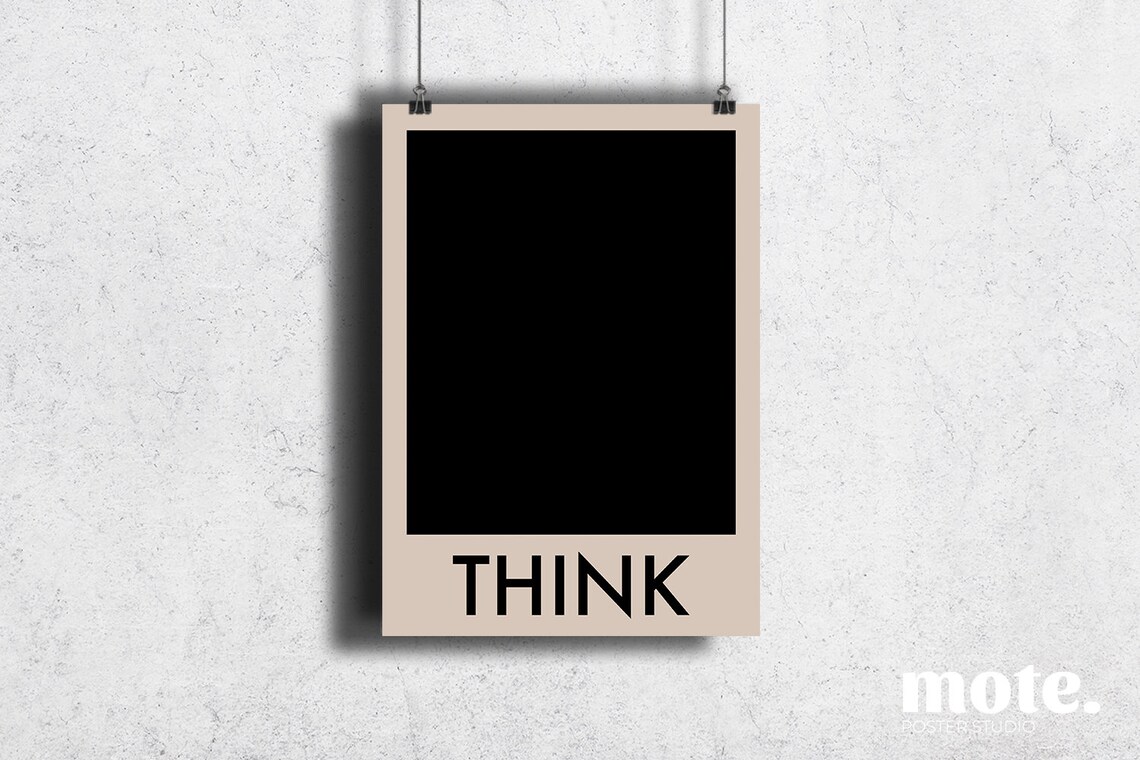 Limited Edition THINK Typography Poster Inspirational - Etsy