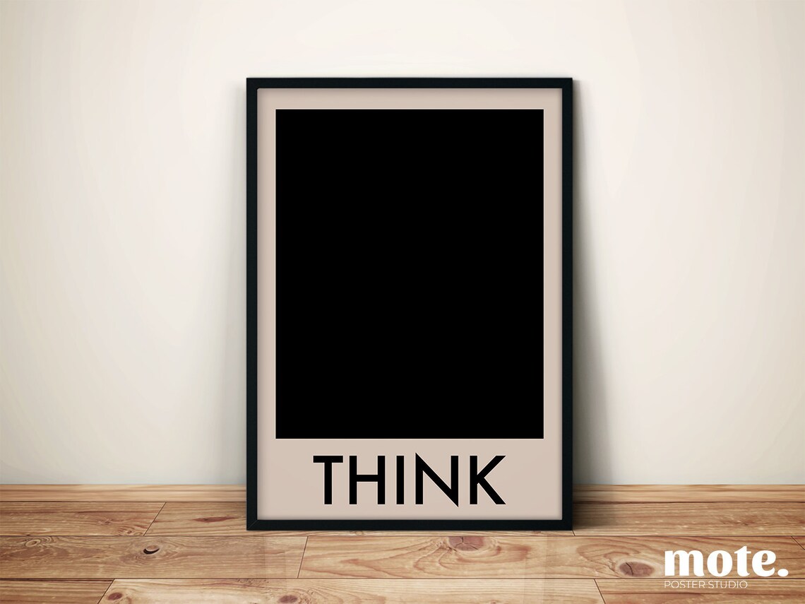 Limited Edition THINK Typography Poster Inspirational - Etsy
