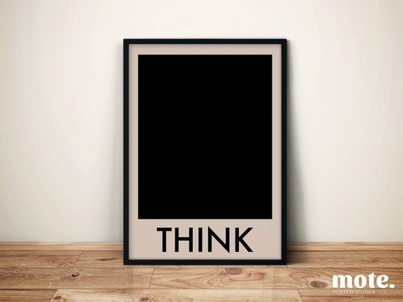Limited Edition THINK Typography Poster Inspirational | Etsy