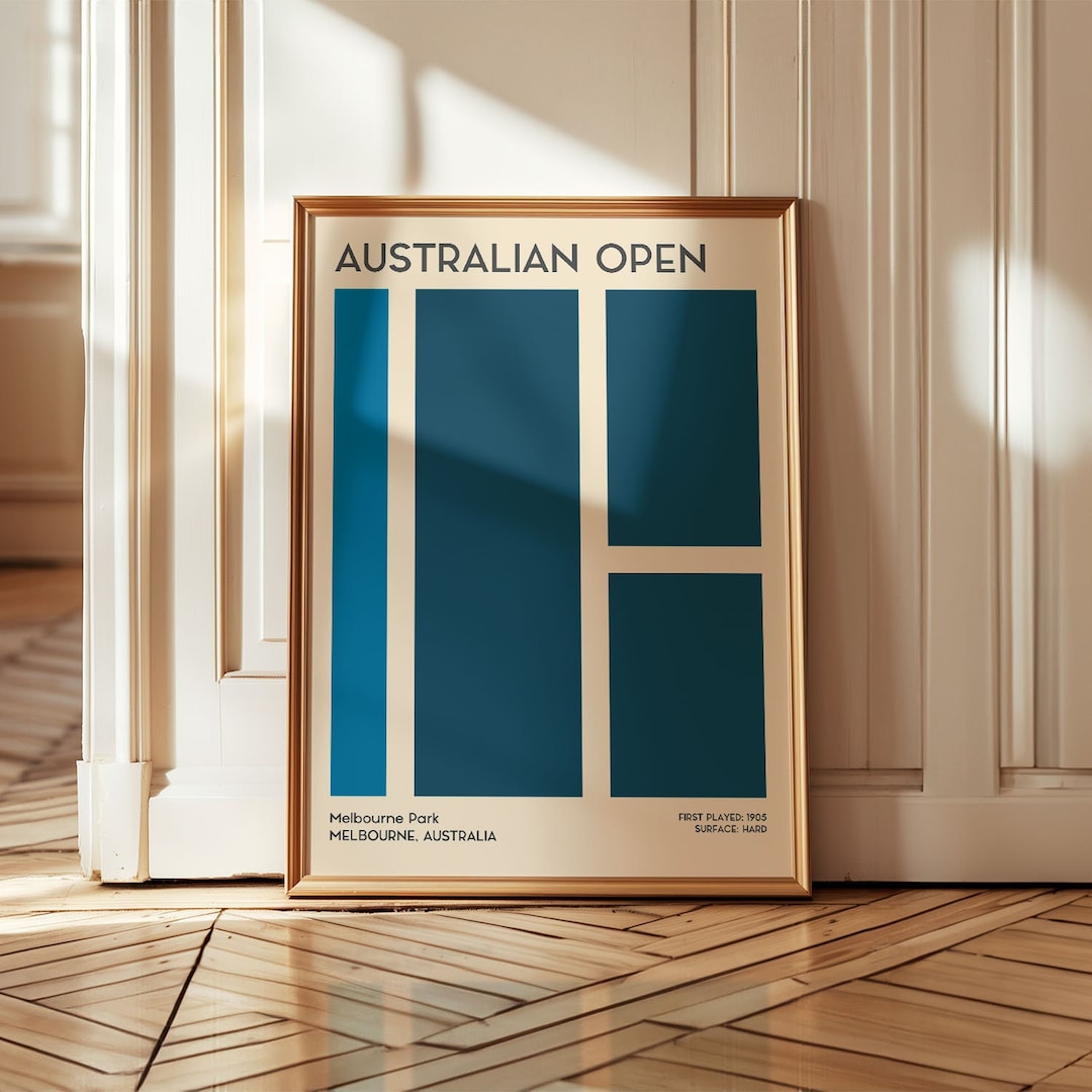 AUSTRALIAN OPEN - Grand Slam Print | Minimal Tennis Poster | Sports ...