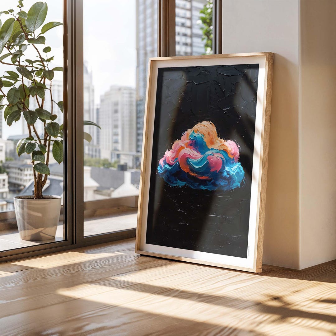 Happy Cloud Art Print | Abstract Painting Poster | Unique Wall Art ...