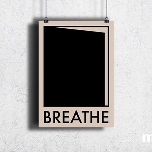 BREATHE Typography Poster Inspirational Quote Wall Decor Unique Minimal ...