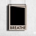 BREATHE Typography Poster Inspirational Quote Wall Decor Unique Minimal ...