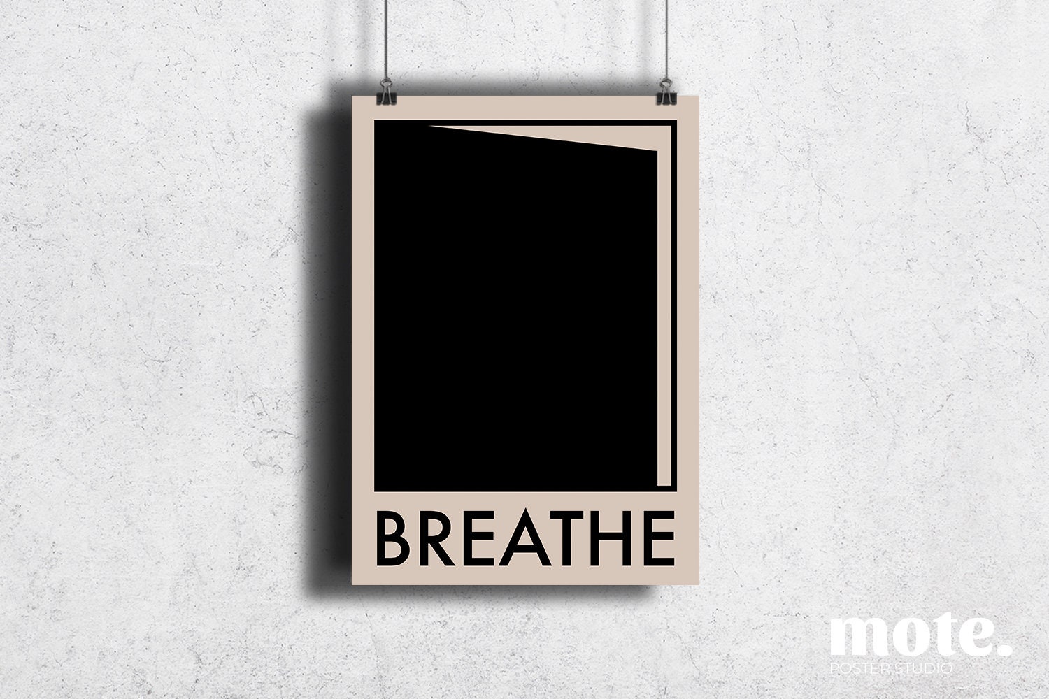 BREATHE Typography Poster Inspirational Quote Wall Decor Unique Minimal ...