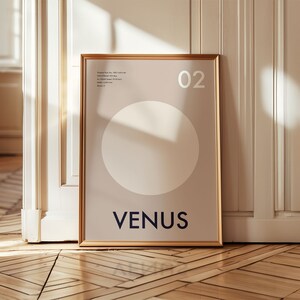 Venus Art Print | Minimalist Planet Wall Art | Solar System Space ...