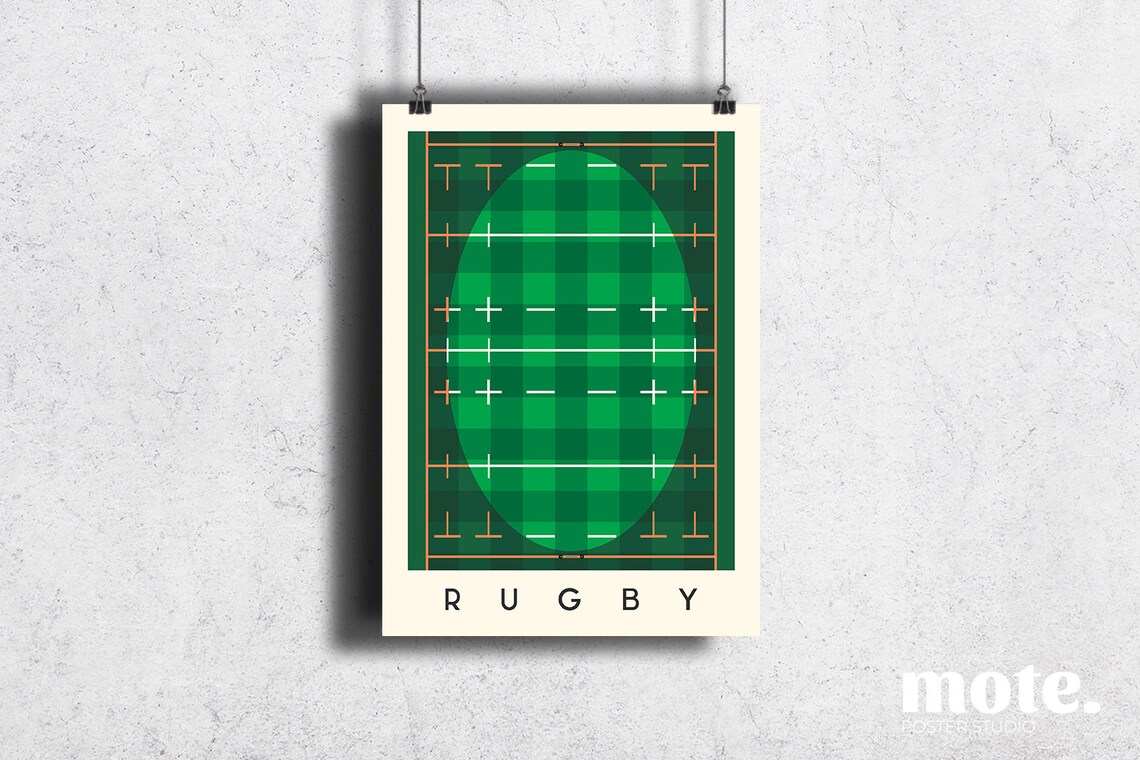 Rugby Wall Art Minimal Sports Illustration Poster - Etsy
