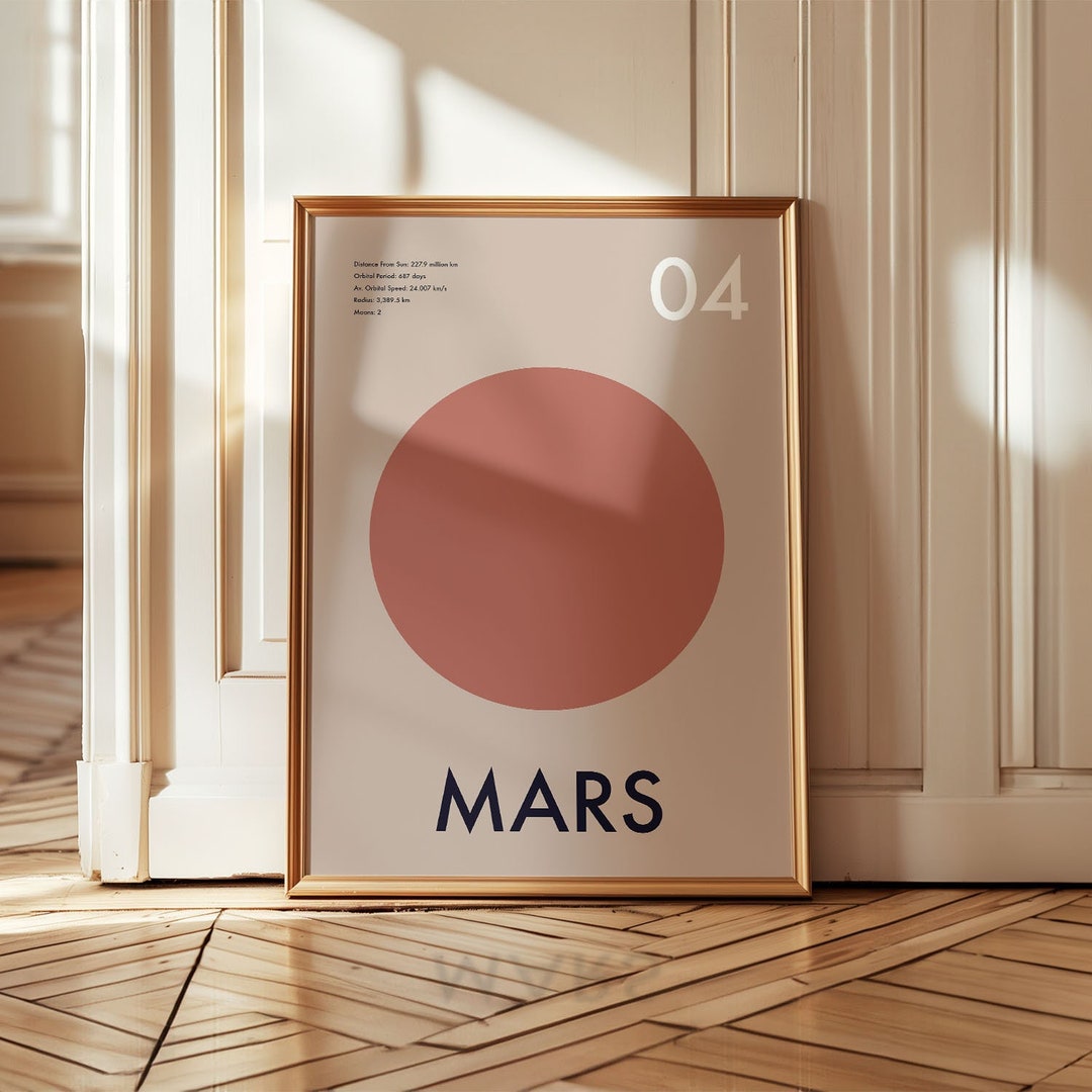 Mars Print | Planets - Unique Minimalist Wall Art | High-quality ...