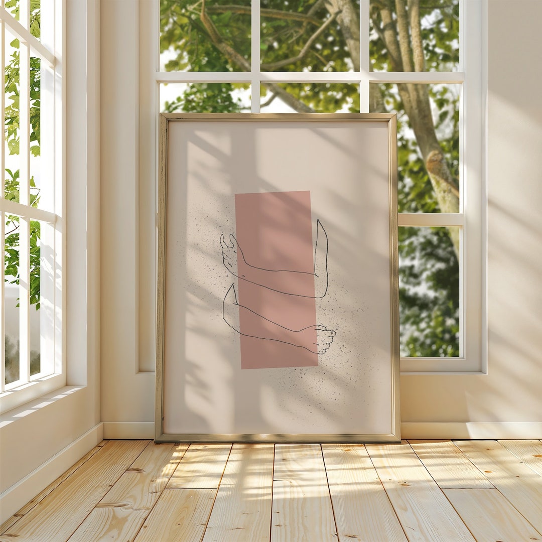 Virtual Hug | Line Art - Unique Minimal Wall Décor | Abstract Poster ...