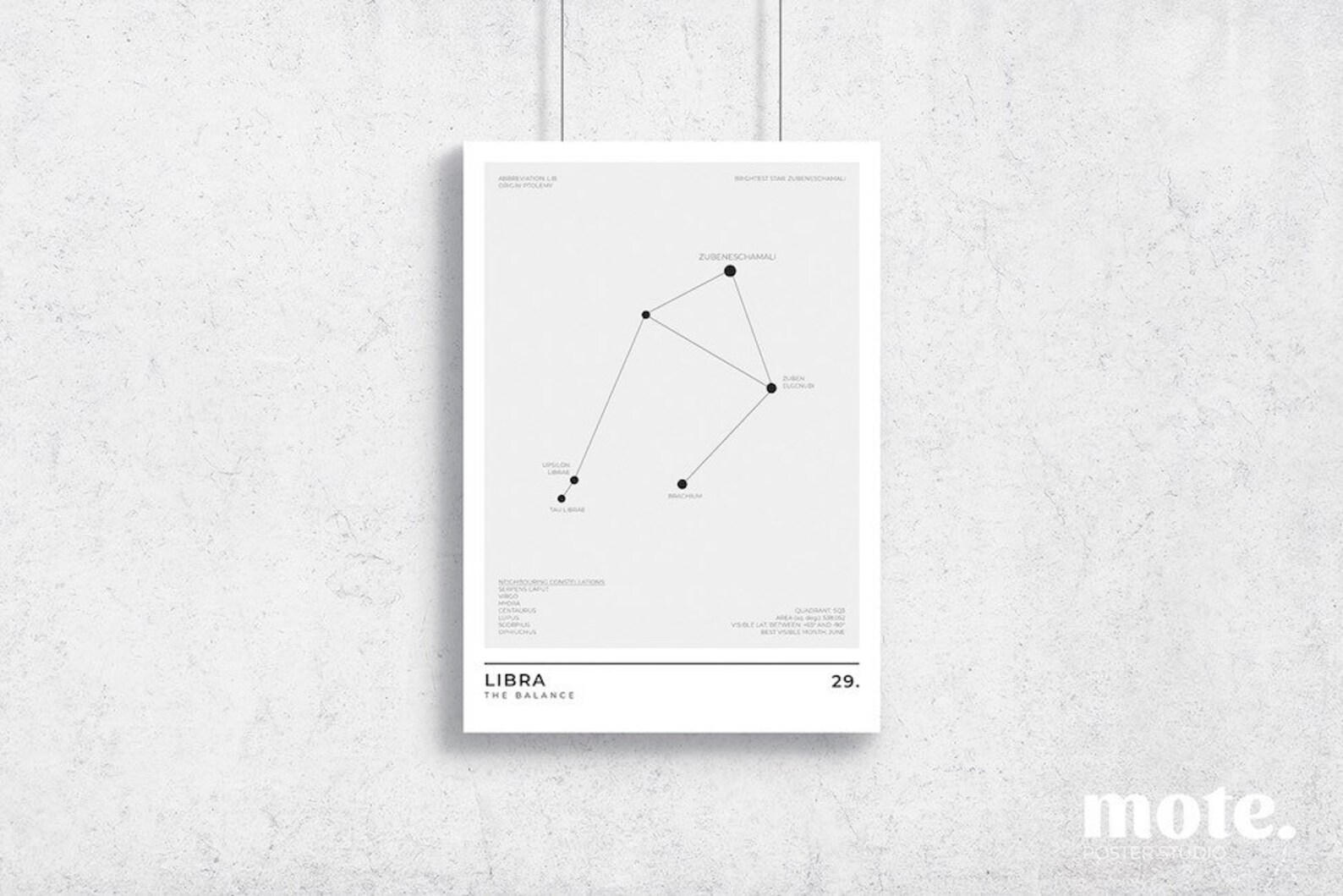 Libra Constellations Unique Minimal Wall Art Print - Etsy UK