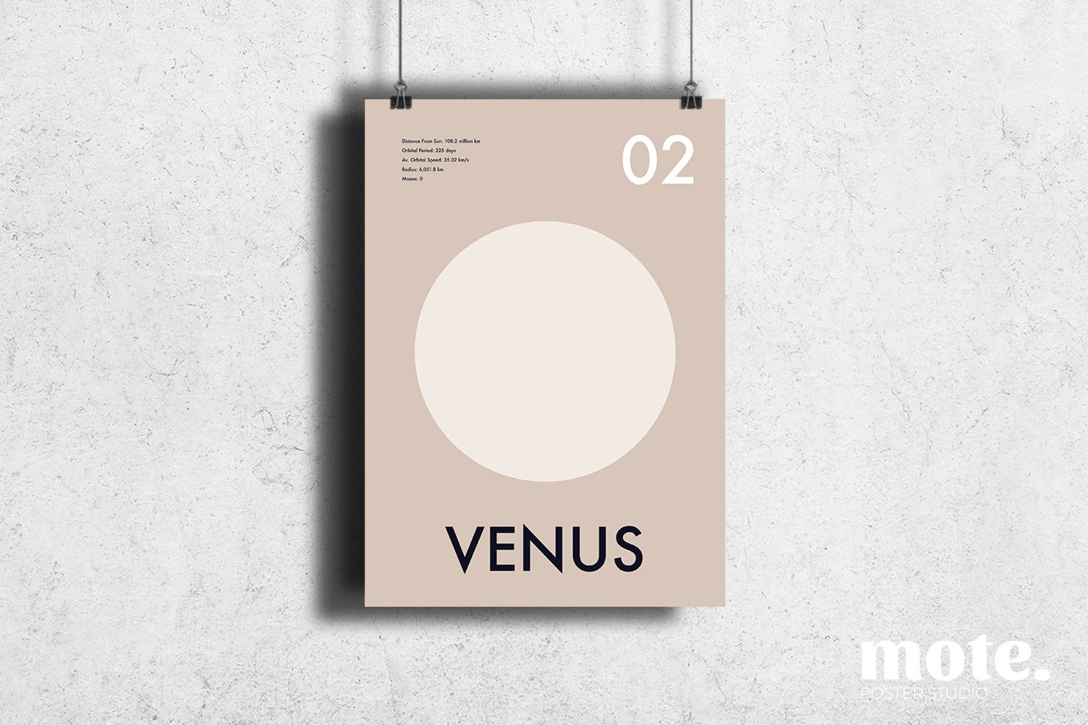 Venus Print Planets Unique Minimalist Wall Art High-quality Printed ...
