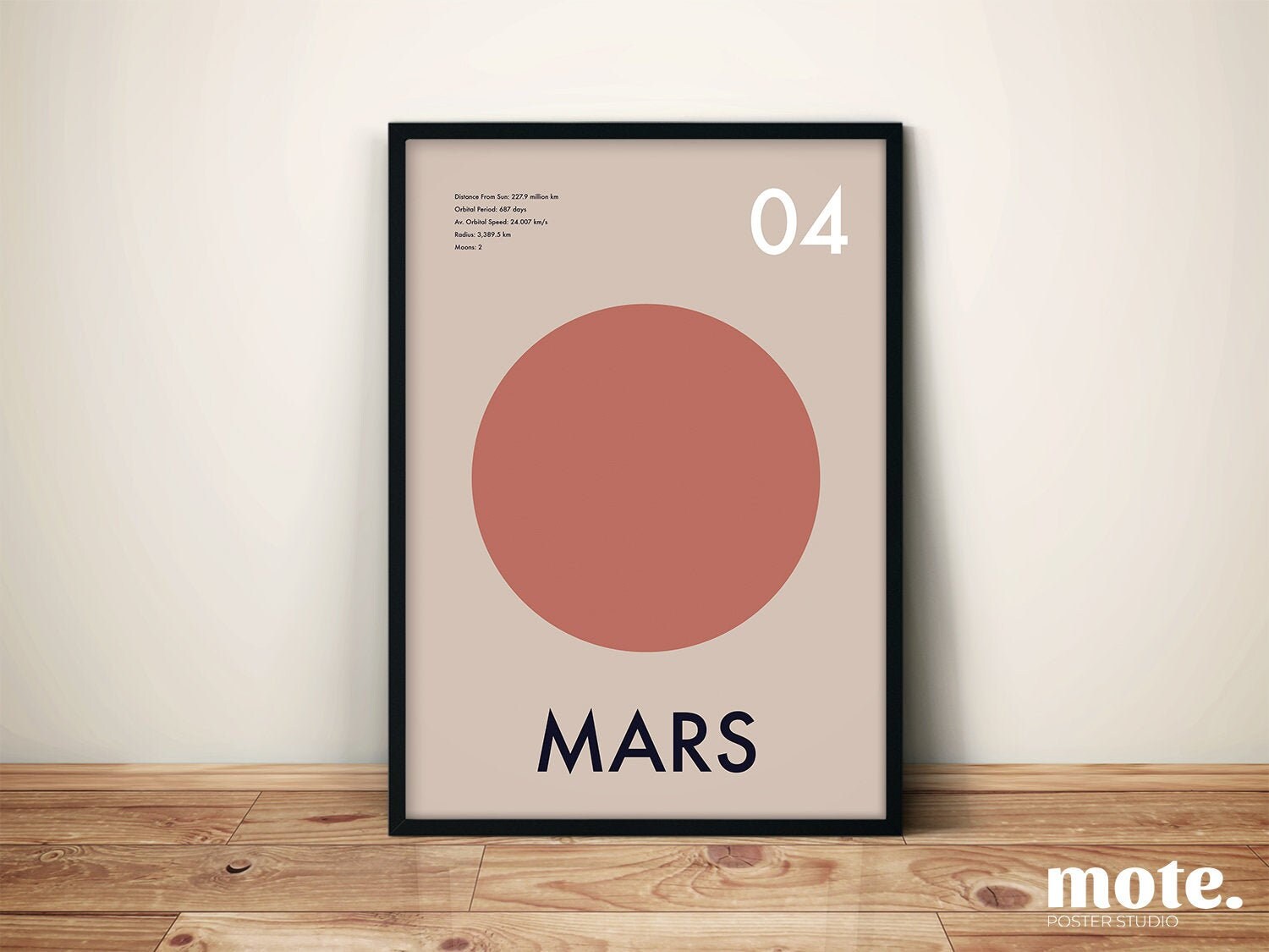 Mars Print | Planets - Unique Minimalist Wall Art | High-quality ...