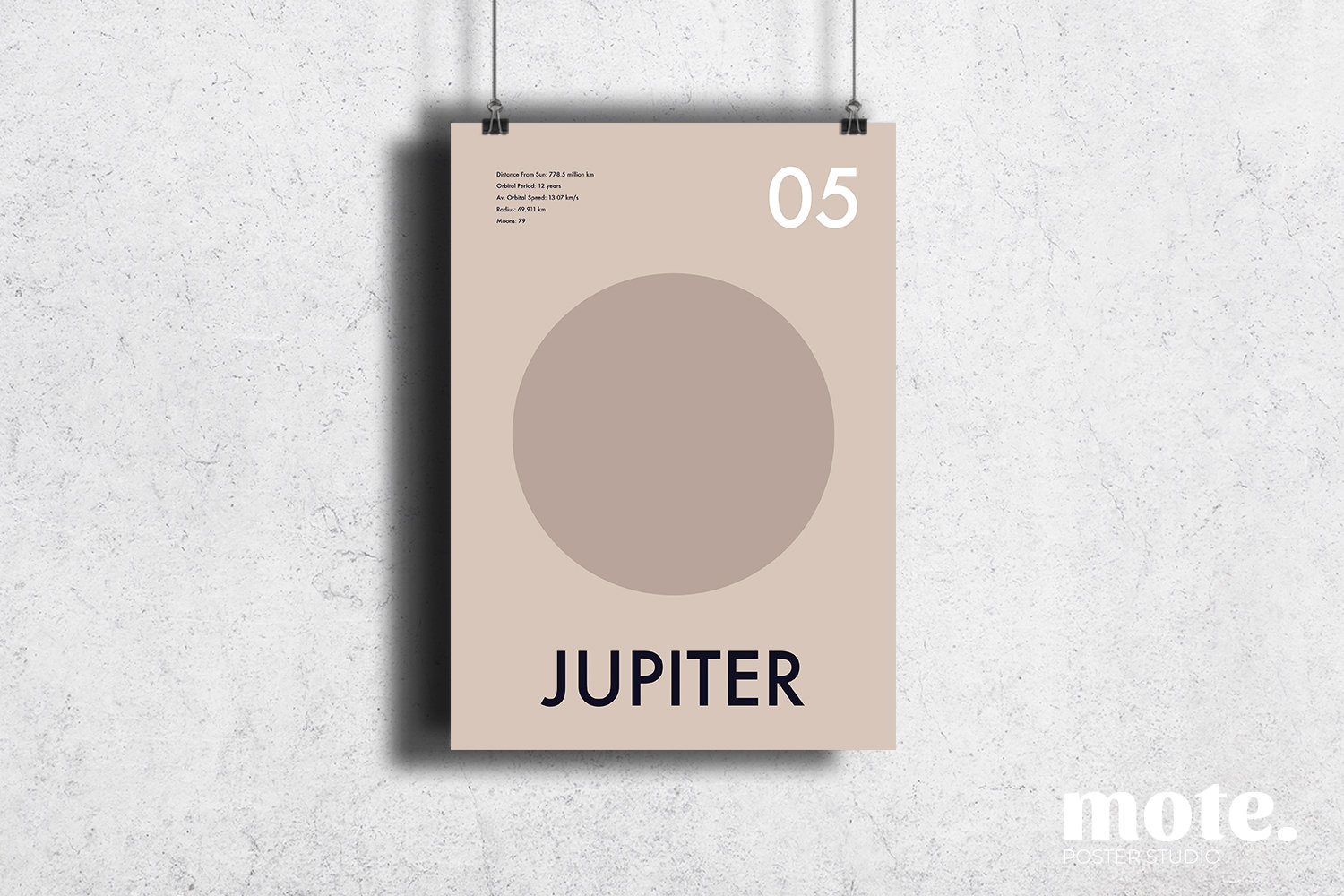 Jupiter Print Planets Unique Minimalist Wall Art High-quality Printed ...