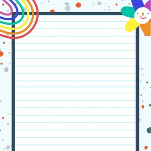 Rainbow Kids Stationary Set - Etsy