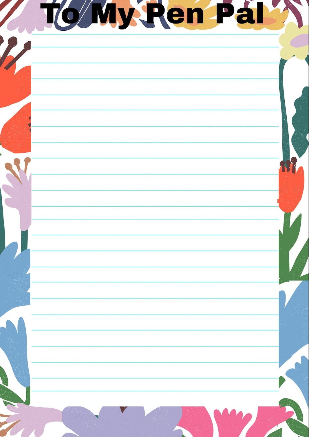 Super Cute and Colorful Pen Pal Stationary Set - Etsy