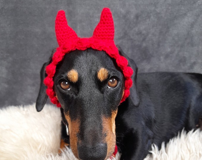 Dog Devil Horns Hat Dog Halloween Accessory - Etsy