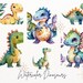 Watercolor Dinosaurs Clipart Png, Cute Dinosaur Clipart, Baby Dino Png ...