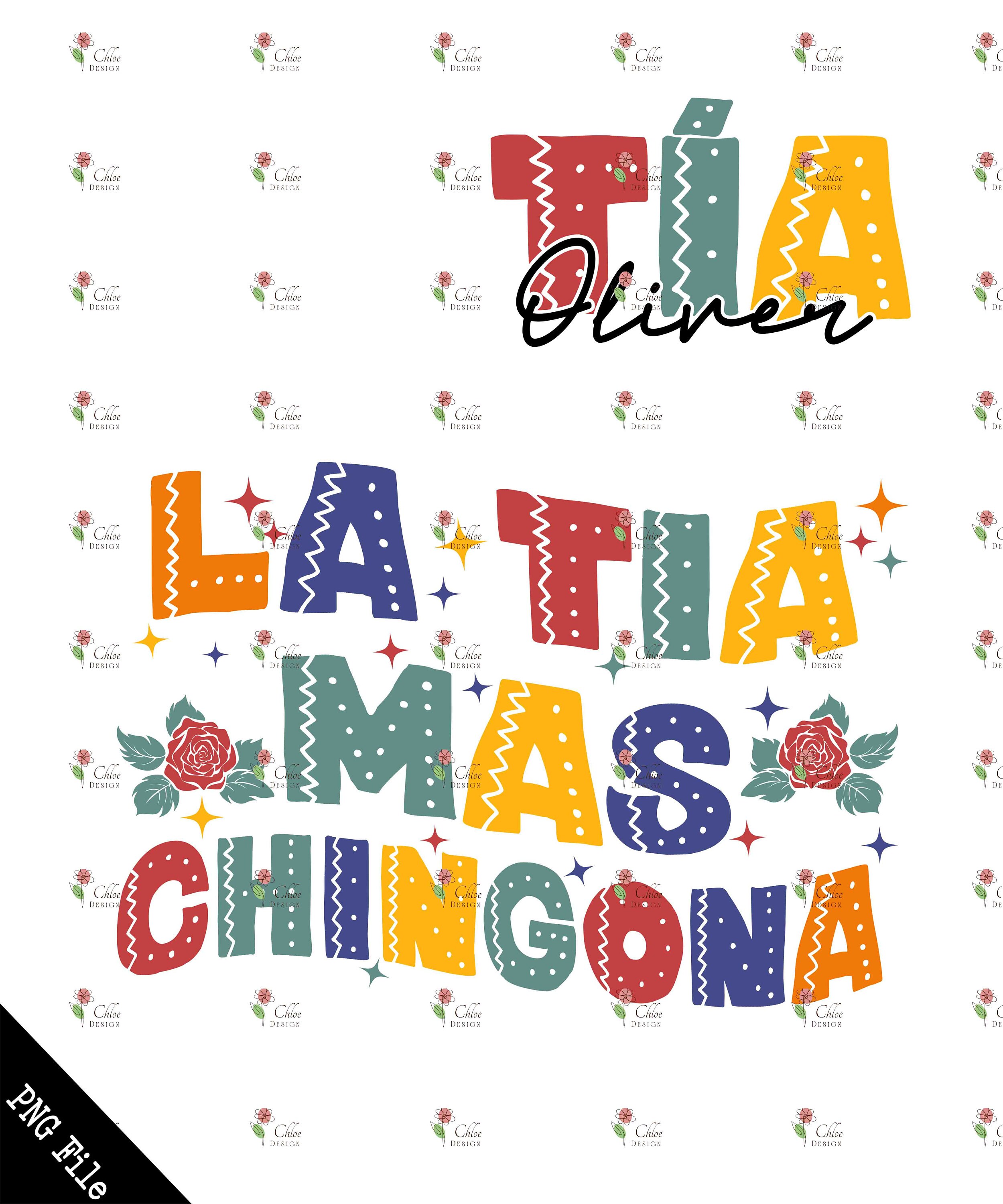 Personalized Auntie PNG, La Tia Mas Chingona Png, Baby Announcement ...