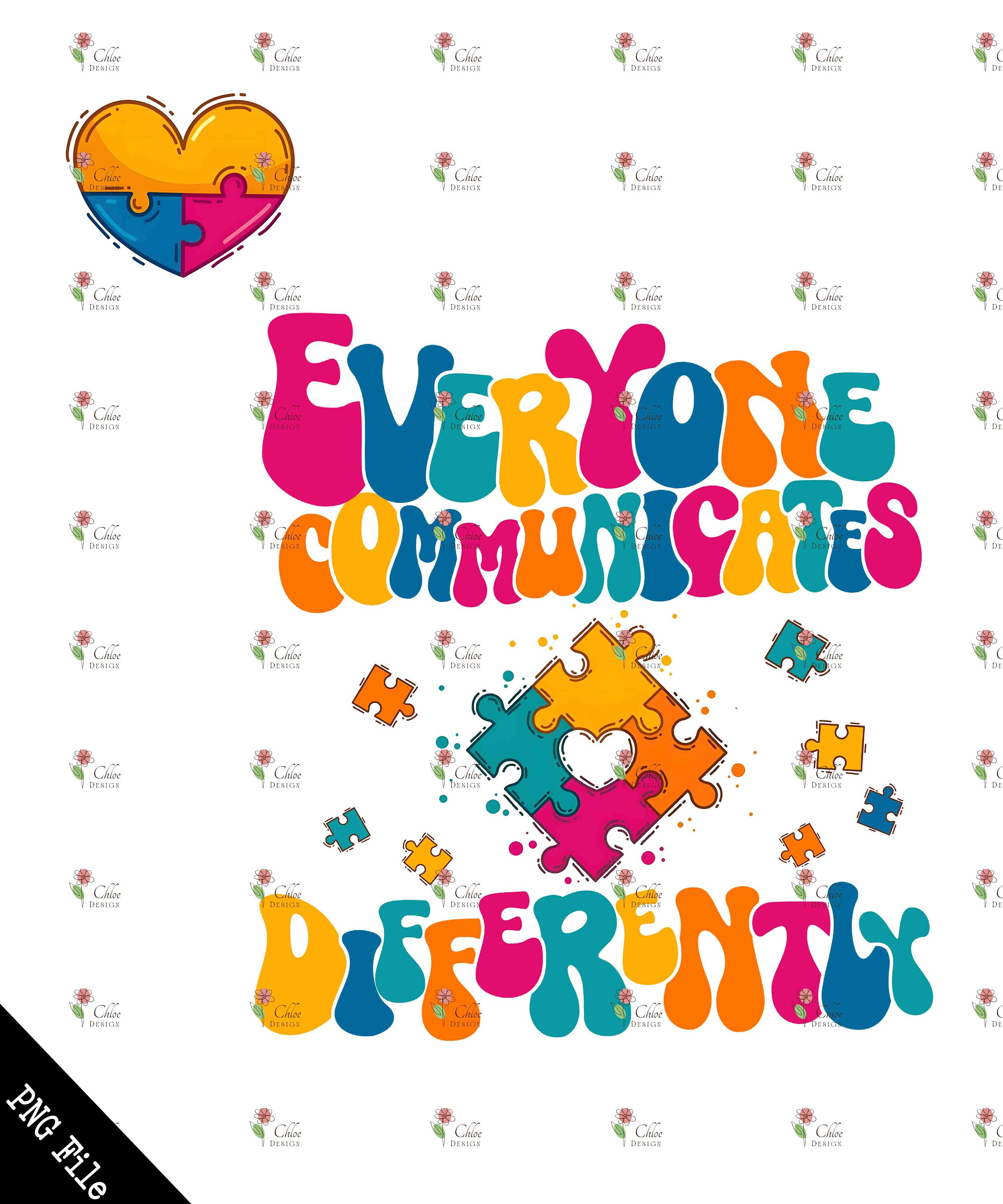 Everyone Communicate Differently Png, Autism Awareness Png, Special ...