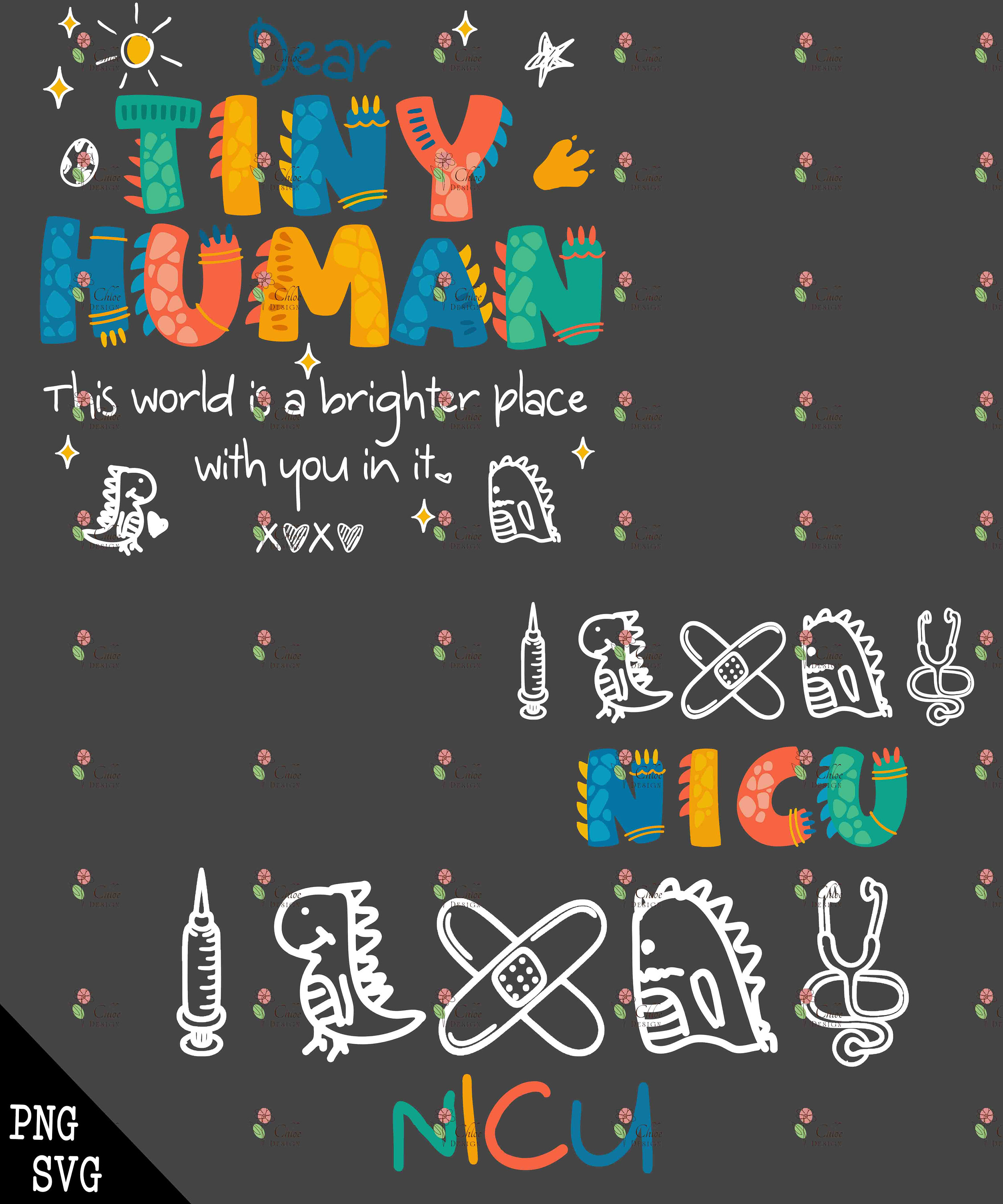NICU Png Svg, Dear Tiny Human Png, Nicu Nurse Svg, Neonatal ICU Nurse ...