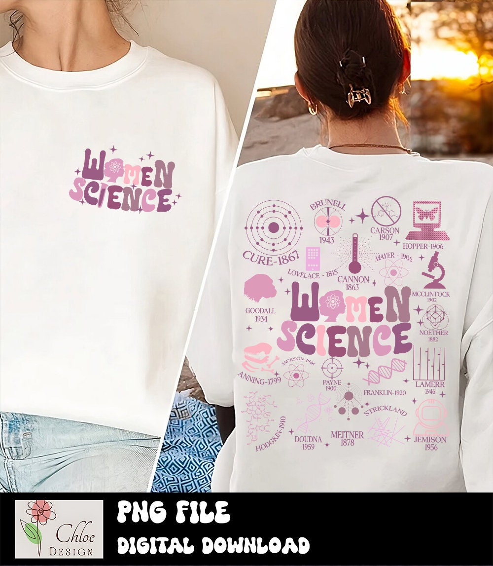 Retro Women in Science PNG Gift for Science Teacher Preppy - Etsy