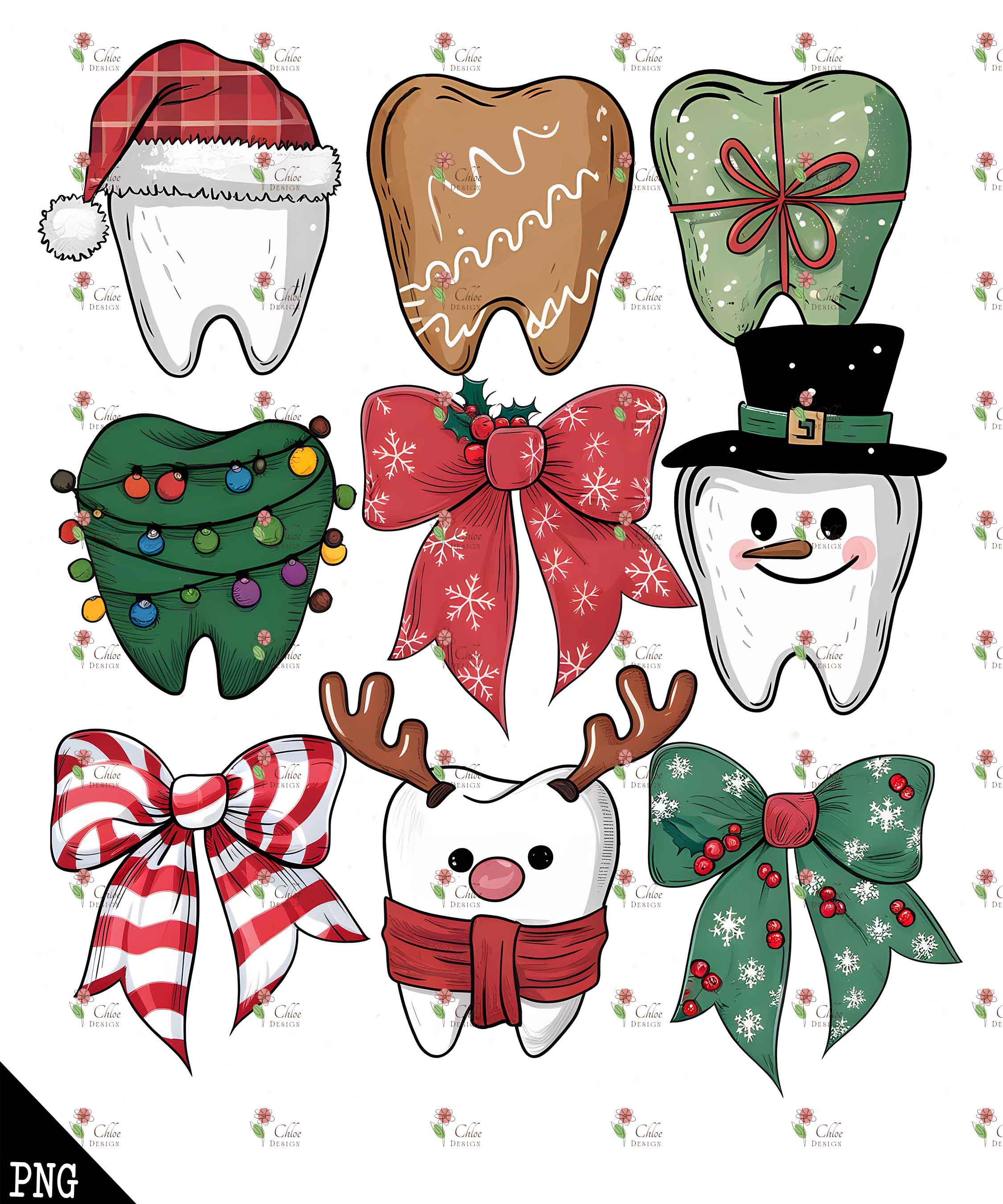 Coquette Christmas Bow Png, Funny Christmas Teeth Png, Cute Christmas ...