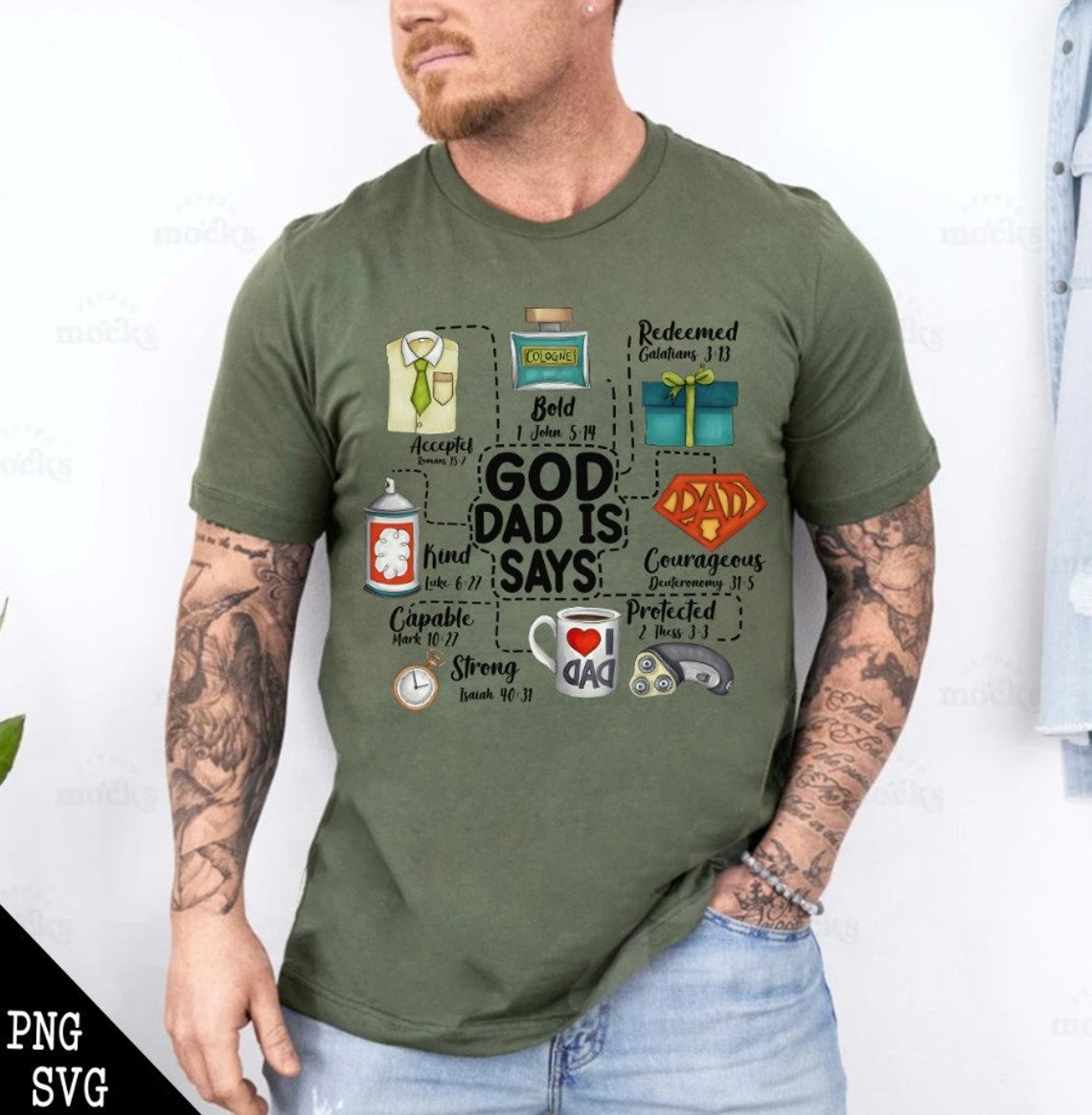 God Says Dad is PNG SVG, Dad is Protected, Christian Dad Quotes, Dad ...
