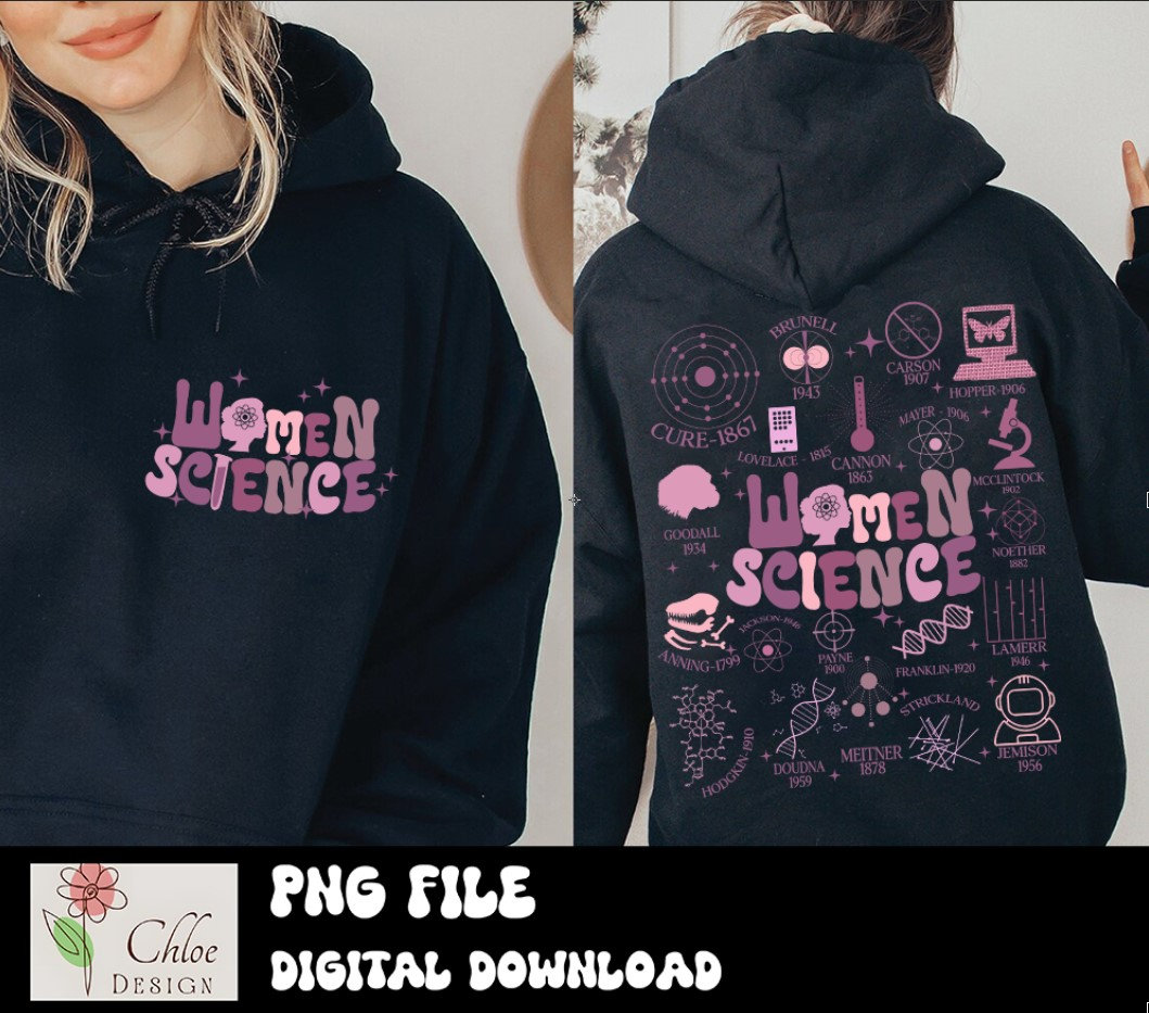 Retro Women in Science PNG, Gift for Science Teacher, Preppy Aesthetic ...