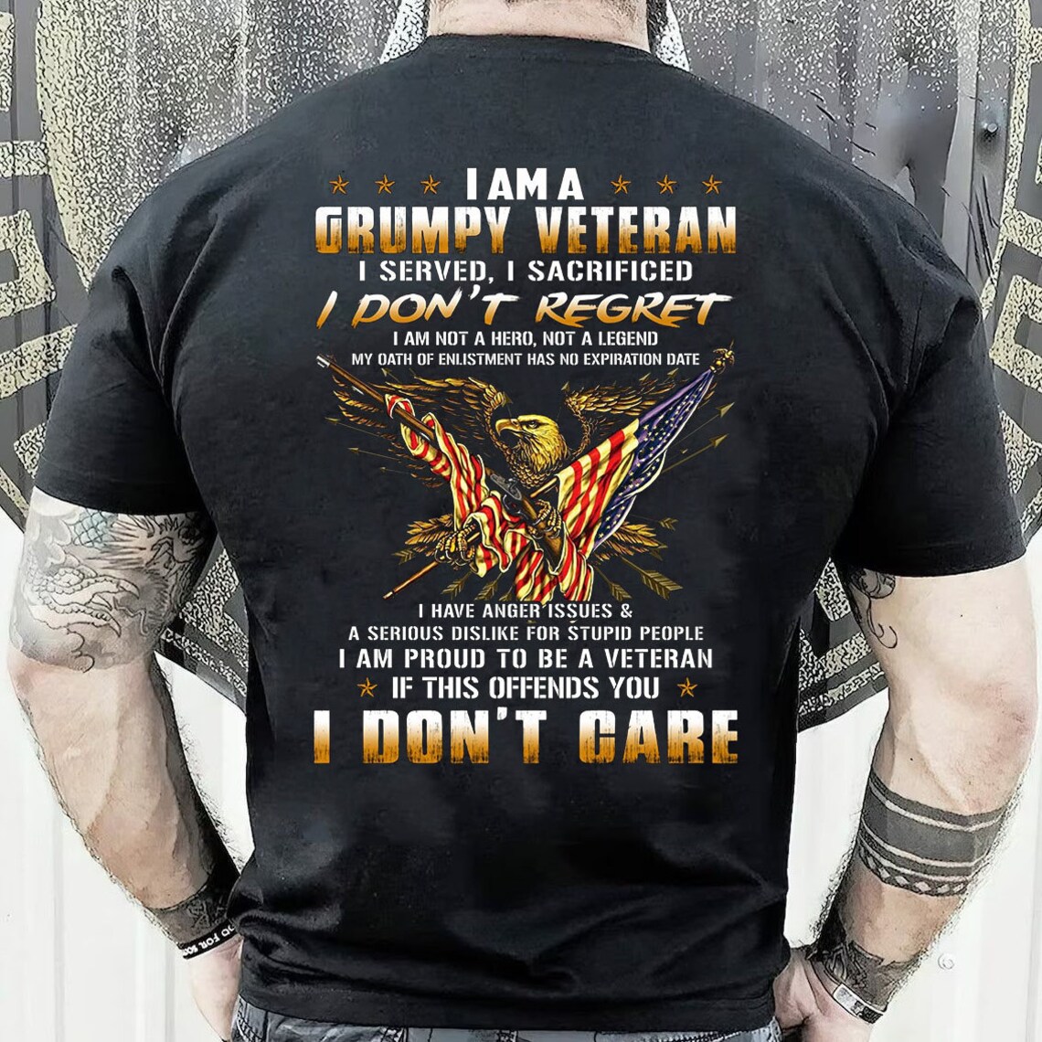 I Am A Grumpy Old Veteran I Served I Sacrificed Tee T-shirt Funny Shirt ...