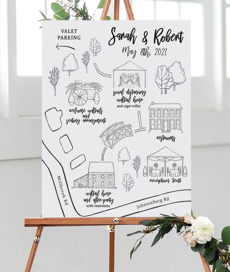 Custom Wedding Map - Etsy
